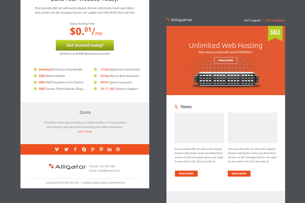 Alligator Business PSD EmailTemplate ~ Email Templates on Creative Market