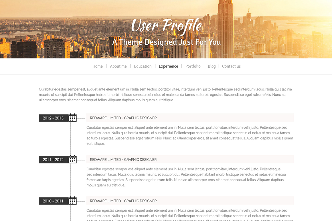 Profile WordPress Theme ~ WordPress Portfolio Themes on Creative Market