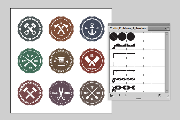 Crafts Emblems + Brushes ~ Illustrations on Creative Market