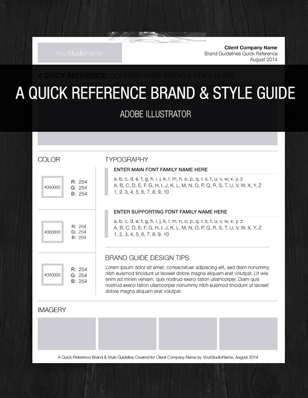Brand & Style One Page Guideline ~ Logo Templates on Creative Market