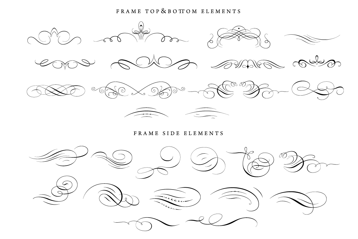 43 Calligraphic Flourishes Bundle ~ Illustrations on Creative Market