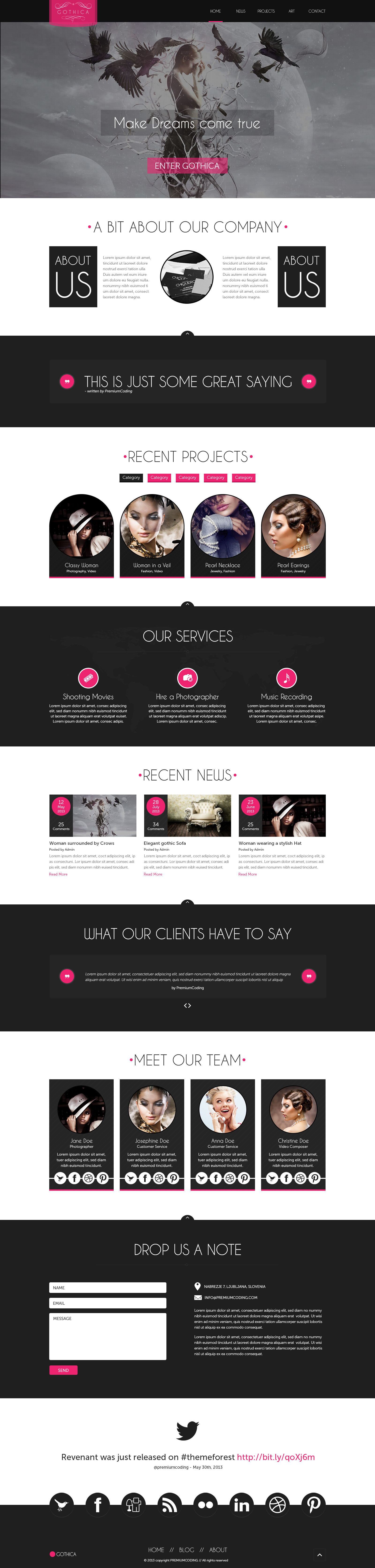 Gothica - Template in Goth Style 2 ~ Website Templates on Creative Market