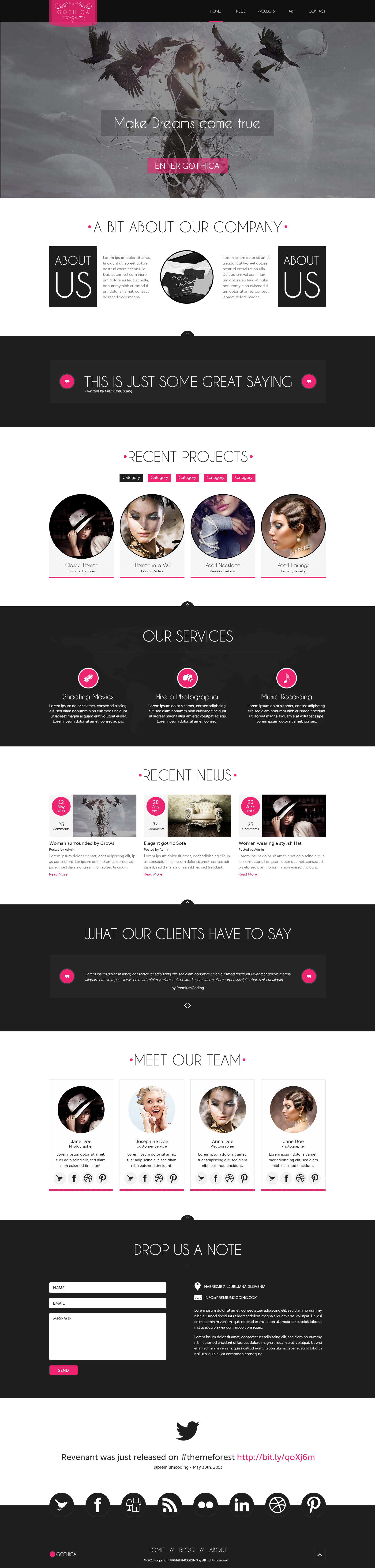 Gothica - Template in Goth Style 2 ~ Website Templates on Creative Market