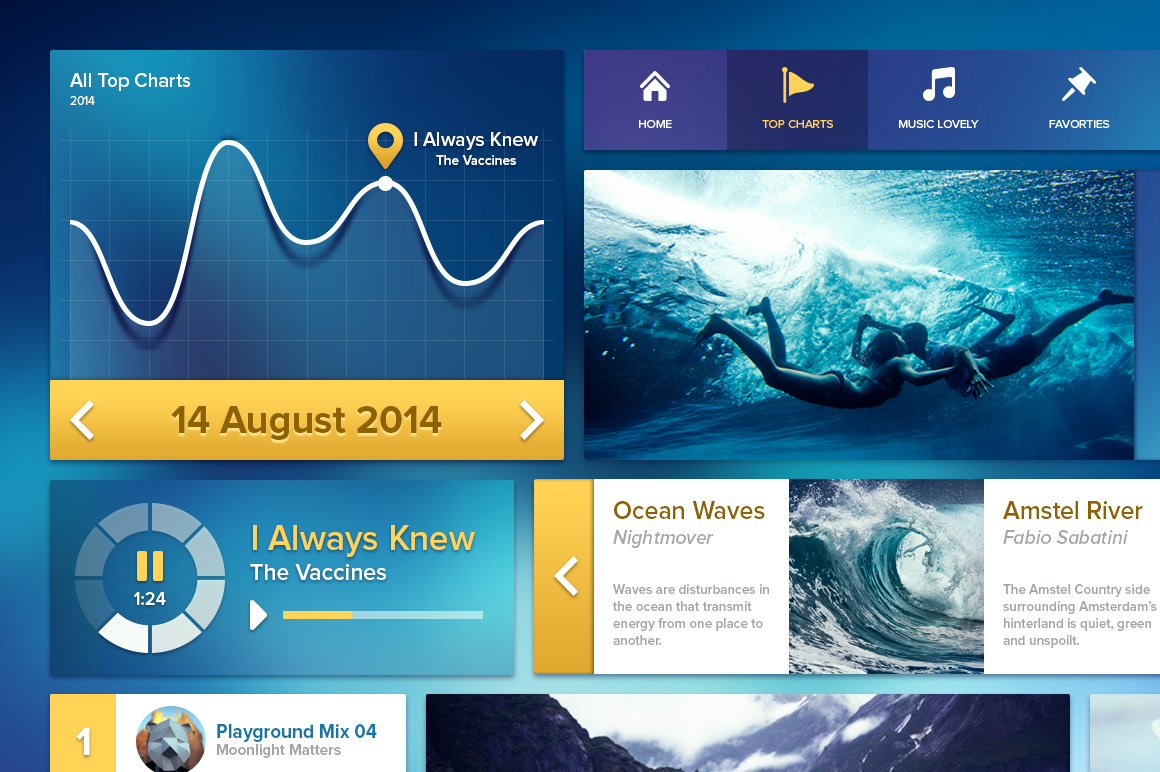 Ui Kit Ocean Blue ~ Web Elements on Creative Market