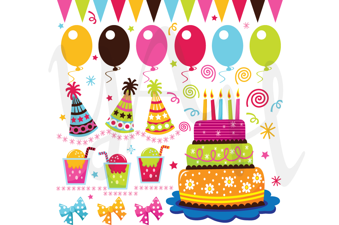 Birthday Celebration Clip Art ~ Illustrations on Creative Market