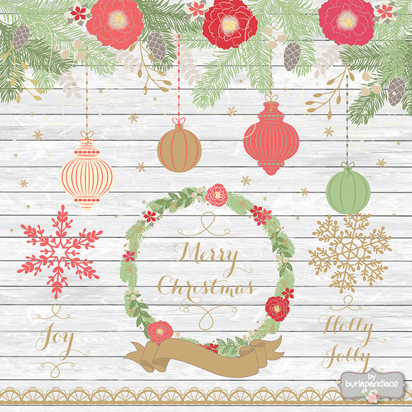 Rustic/chalk chrsitmas clipart ~ Illustrations on Creative Market