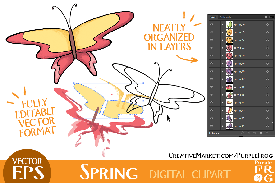 VECTOR - SPRING - Digital Clipart ~ Illustrations on Creative Market