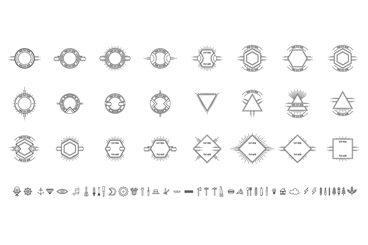 Line Badge Kit Ver. 2 ~ Logo Templates on Creative Market