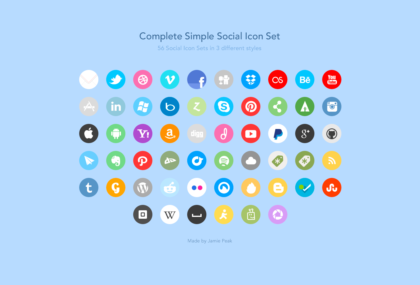 Complete Simple Social Icon Set ~ Icons on Creative Market