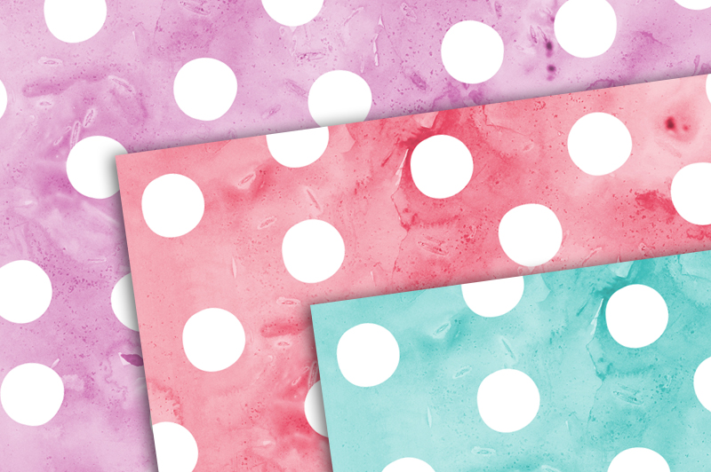 Watercolor Dots Spots Digital Paper ~ Patterns on Creative Market