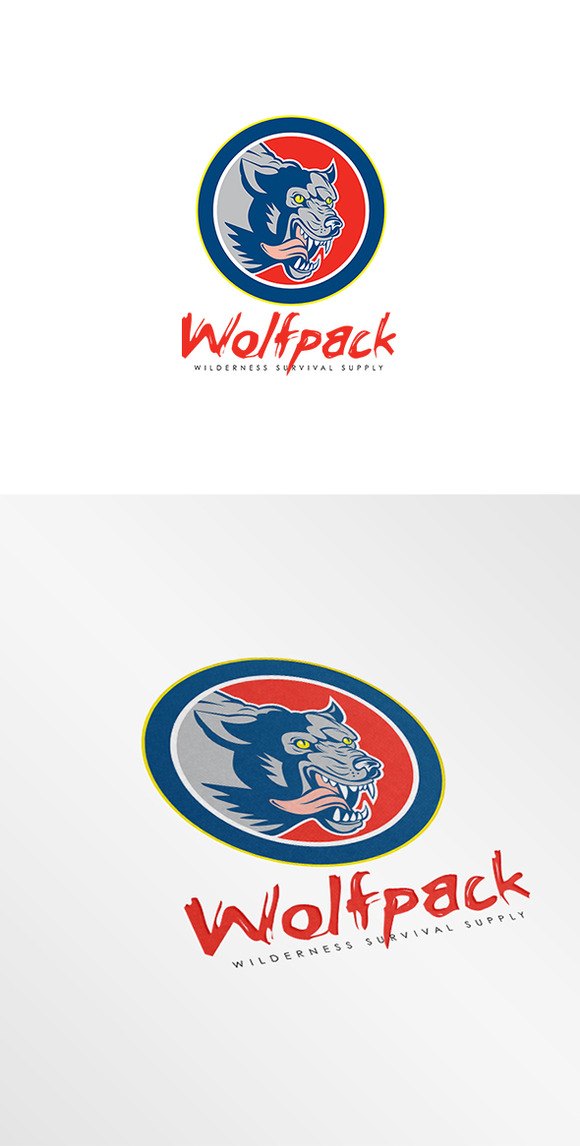 Wolfpack Wilderness Survival Logo ~ Logo Templates on Creative Market