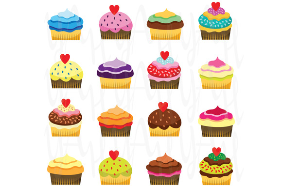 Cupcakes Clip Art ~ Illustrations on Creative Market