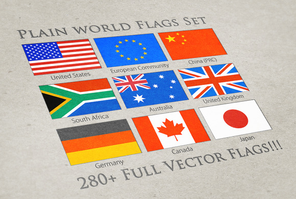 World Plain Vector Flags ~ Web Elements on Creative Market