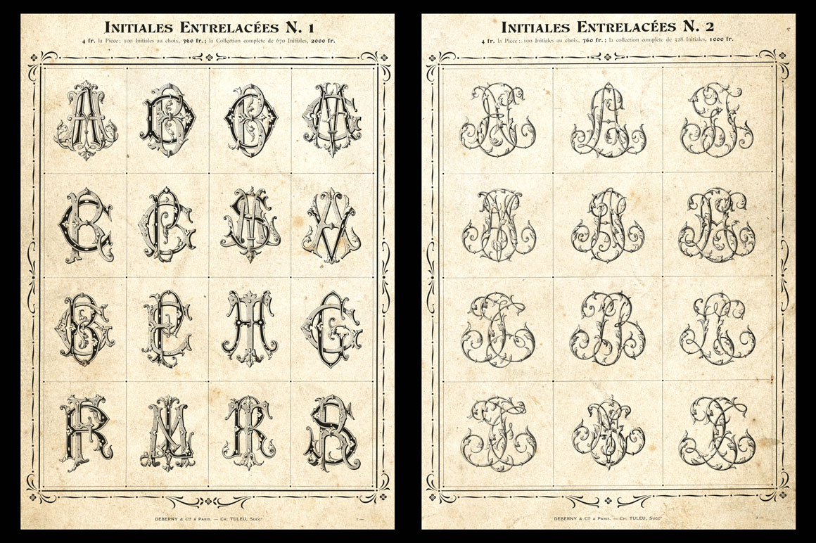 Initials and letters + bonus ~ Objects on Creative Market