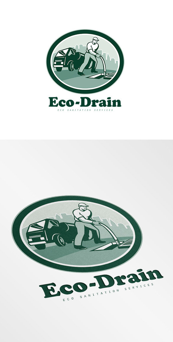 Eco-Drain Sanitation Services Logo ~ Logo Templates on Creative Market