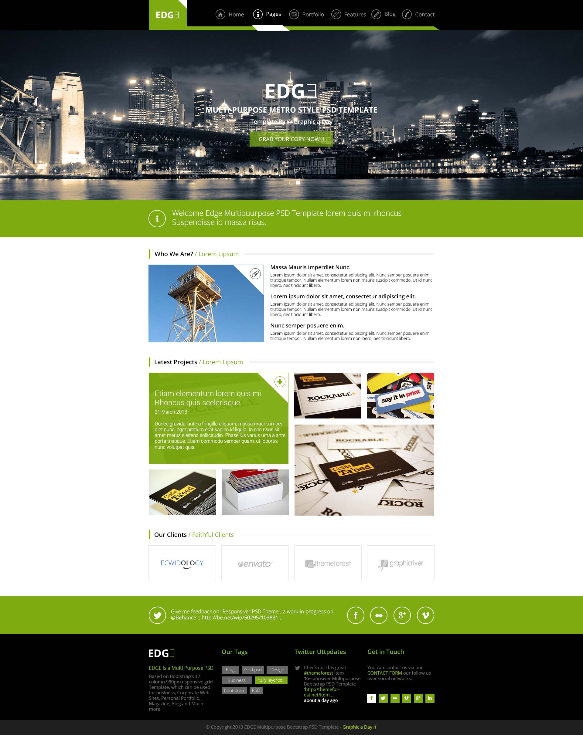 EDGE Multipurpose PSD Template ~ Templates on Creative Market