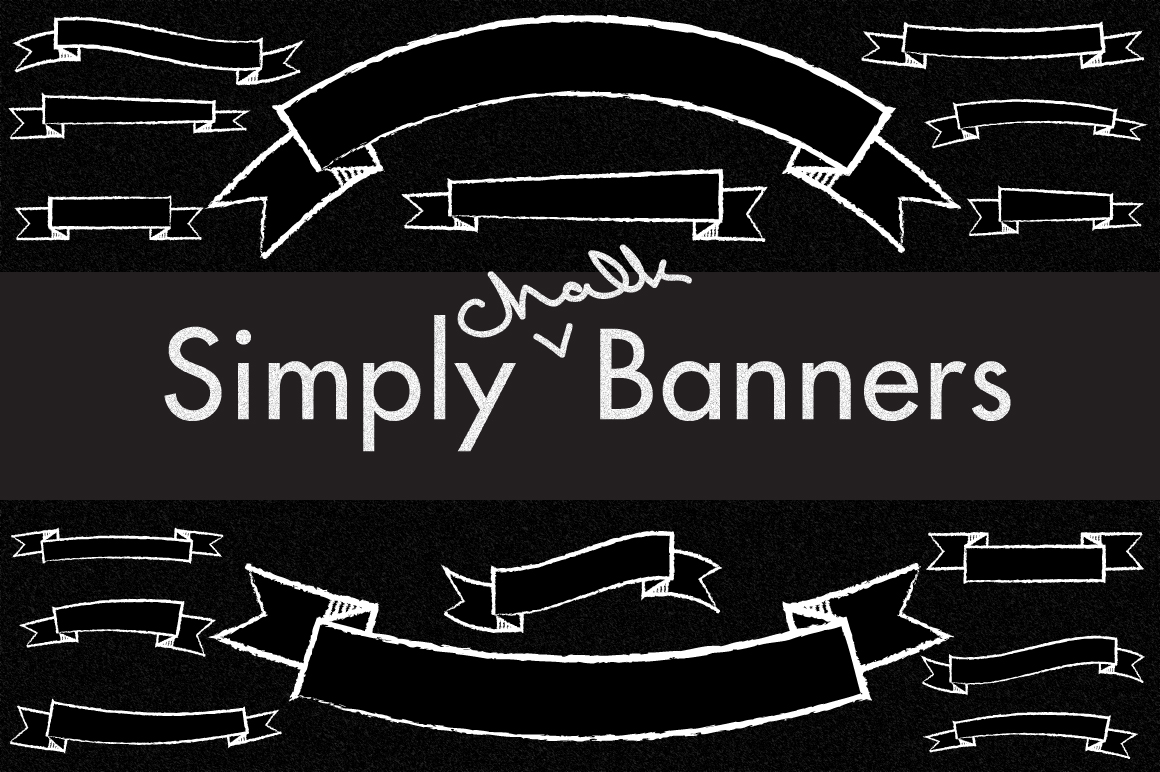 Simply Chalkboard Banners ~ Objects on Creative Market
