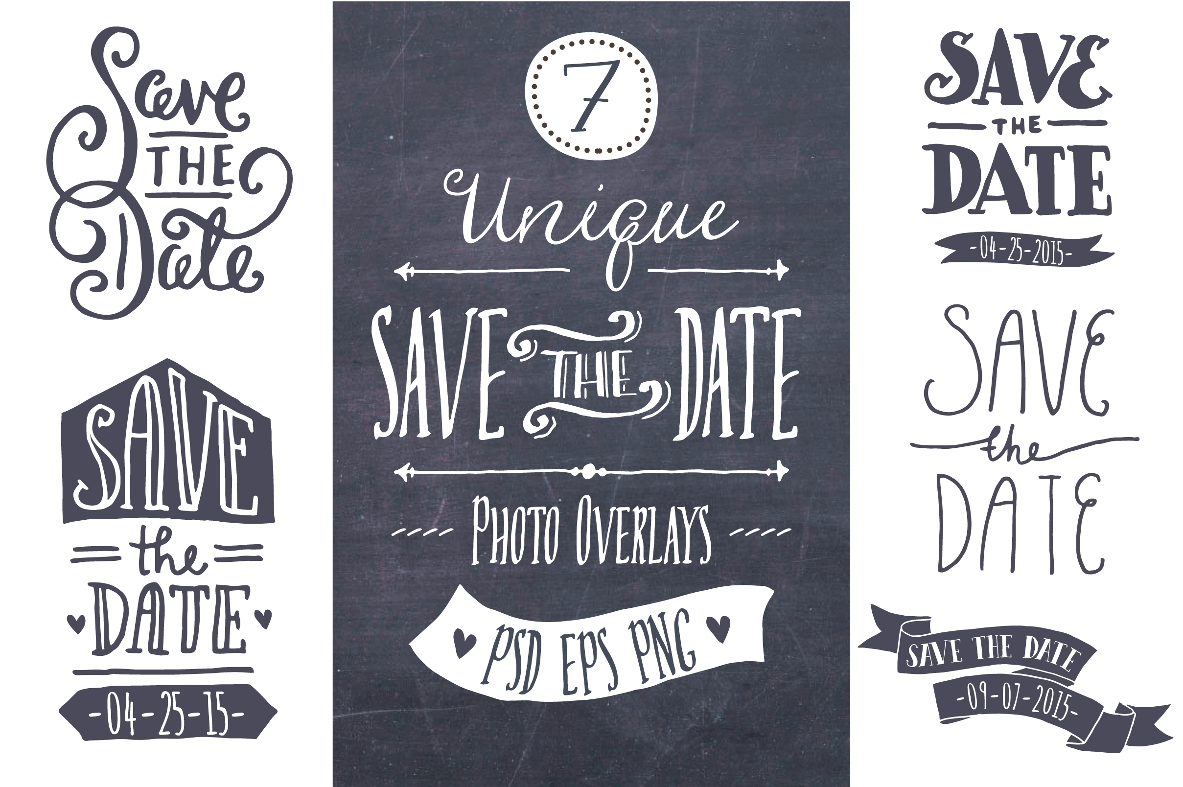 Save the Date Overlays ~ Graphics on Creative Market