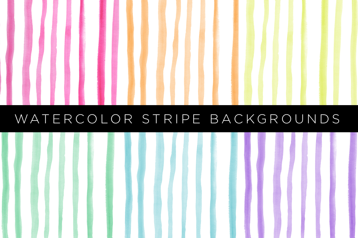 6 Watercolor Stripe Backgrounds ~ Patterns on Creative Market