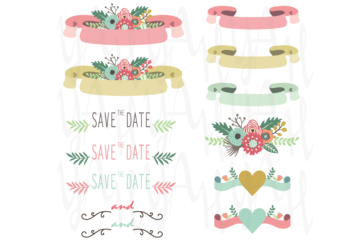 Wedding Flower LOVE Clip Art ~ Illustrations on Creative Market