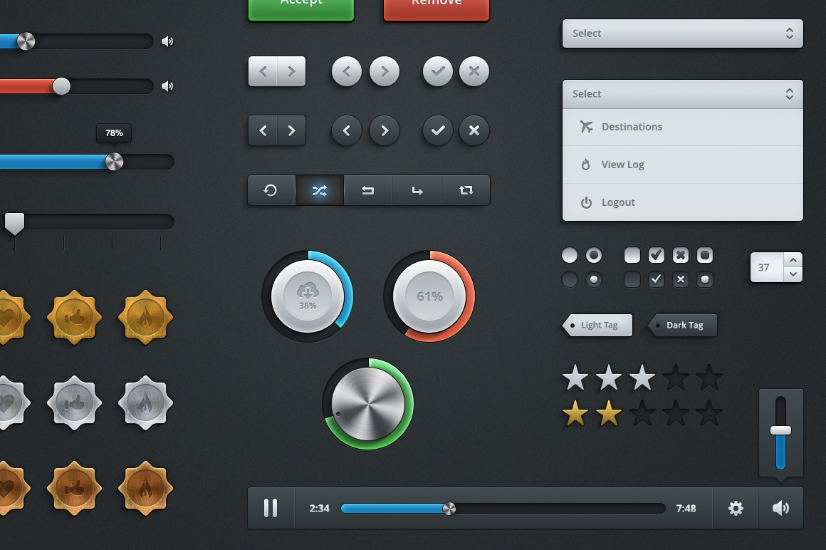 UI Kit No. 1 - Mike Busby ~ Web Elements on Creative Market
