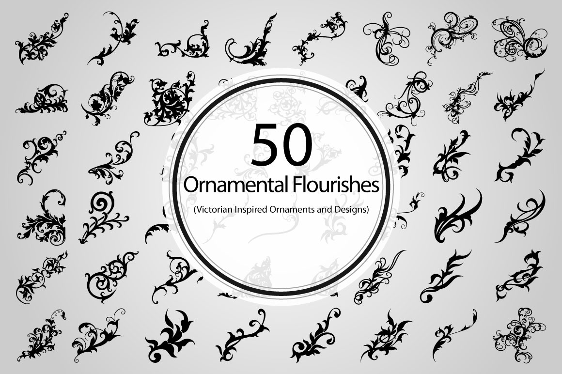 50 Ornamental Flourishes (Vector) ~ Objects on Creative Market