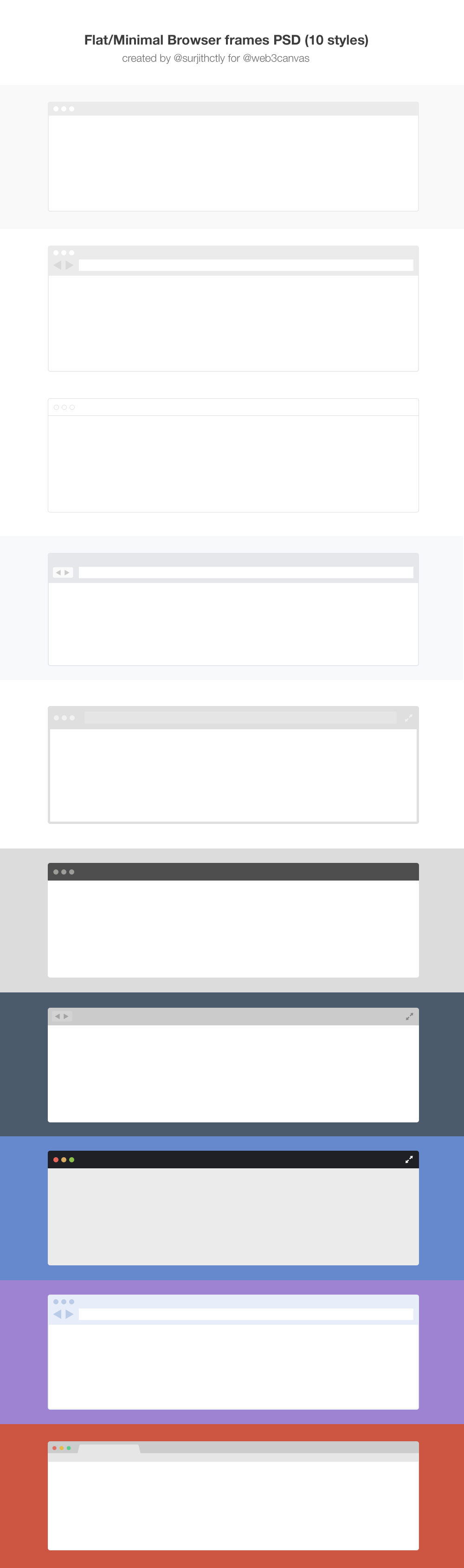 Flat Browser frames PSD Collection ~ Web Elements on Creative Market