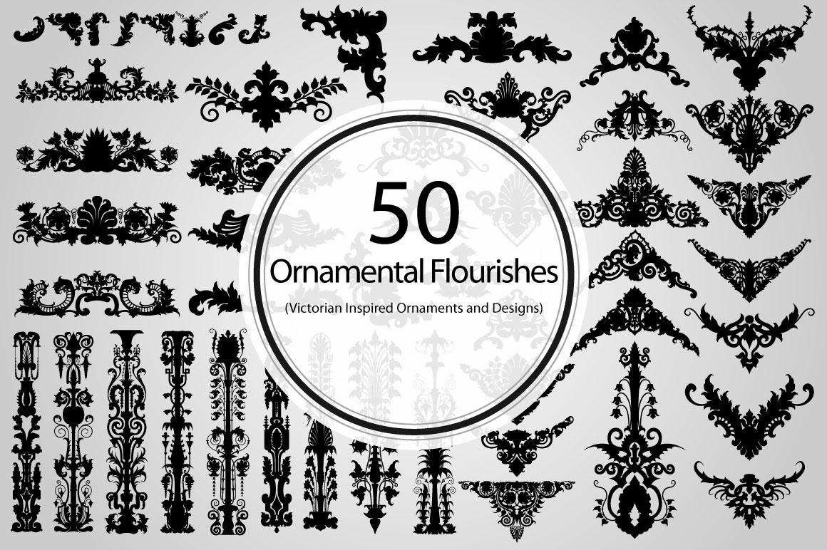 50 Ornamental Flourishes (Vector) ~ Objects on Creative Market