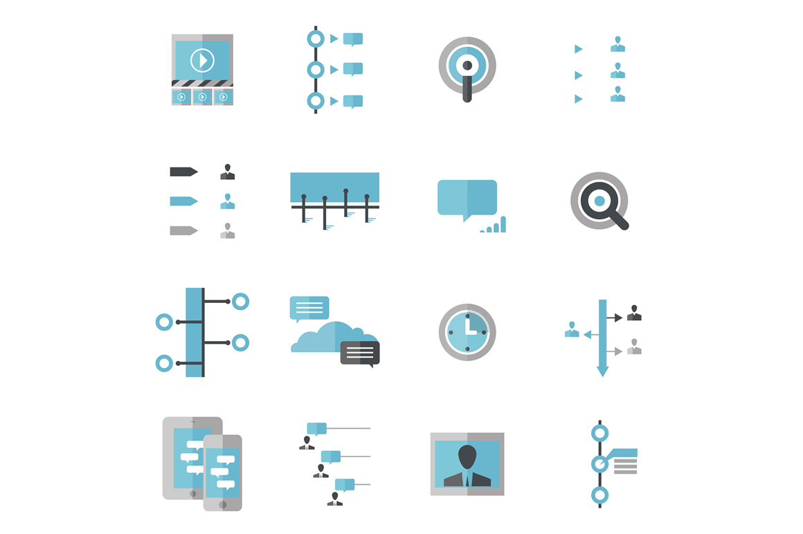 Modern Social Timeline Icons ~ Icons on Creative Market