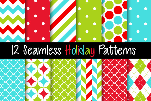 12 Seamless Holiday Patterns ~ Patterns on Creative Market