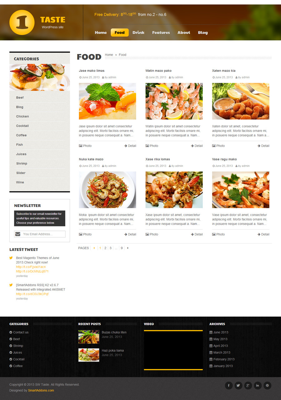 SW Taste - Responsive WP Theme ~ WordPress Themes on Creative Market