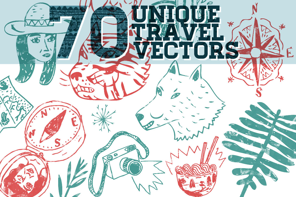70 Hand Drawn Adventure Vectors ~ Illustrations on Creative Market