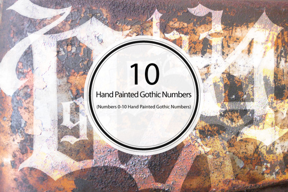 Hand Painted Gothic Numbers ~ Illustrations on Creative Market