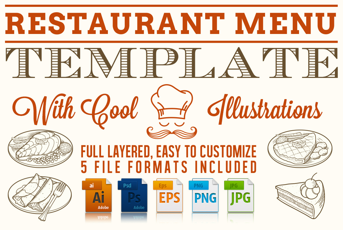 Editable Restaurant Menu Template Stationery Templates On Creative Market Editable Restaurant Menu Template Stationery Templates On Creative Market