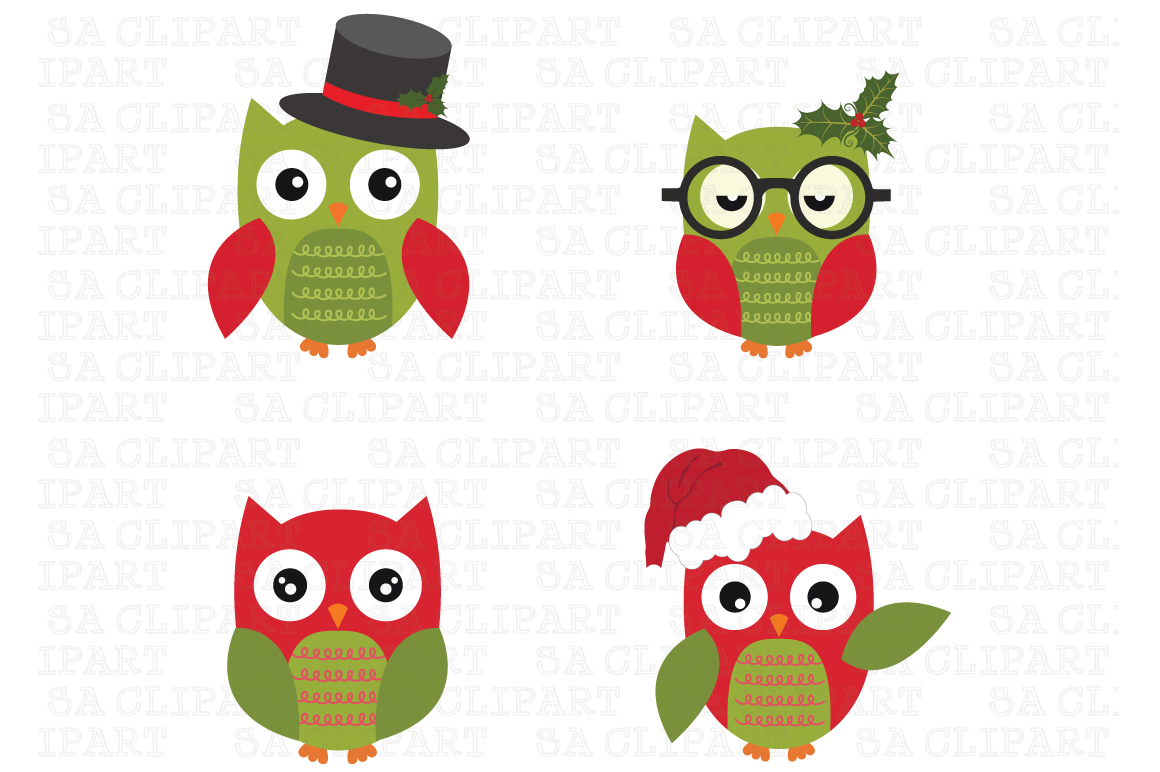 Christmas Owl ClipArt ~ Illustrations on Creative Market