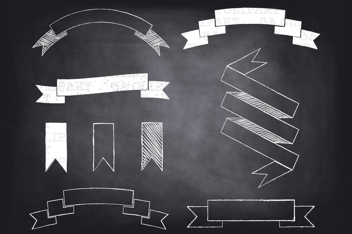 Chalkboard Banner Clipart ~ Illustrations on Creative Market
