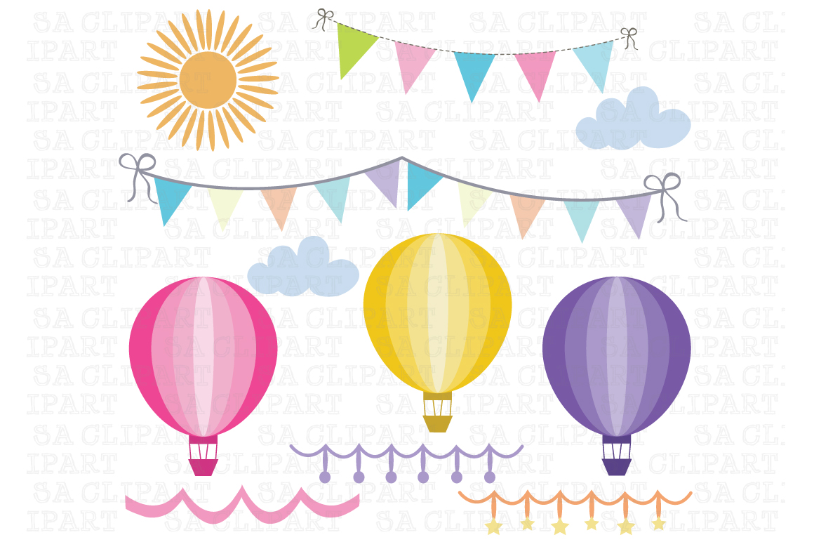 Hot Air Balloon Clip Art ~ Illustrations on Creative Market