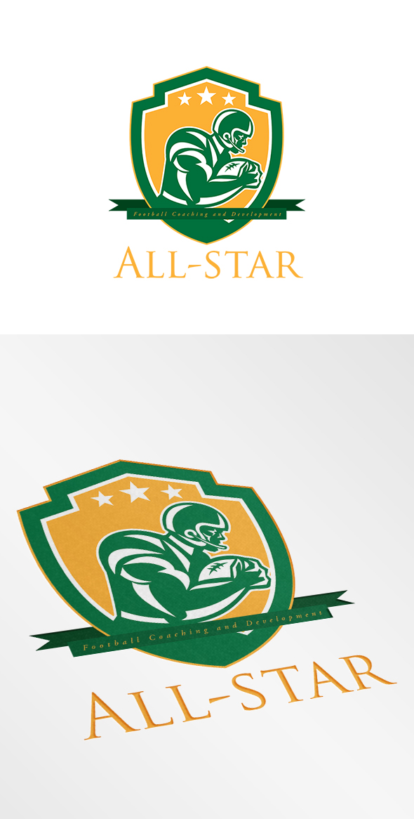 All-Star Football Coaching Logo ~ Logo Templates on Creative Market
