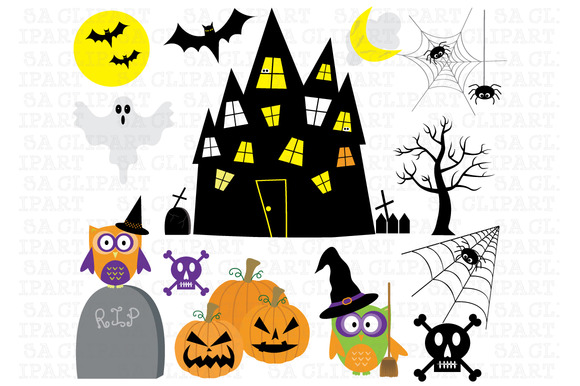 Halloween Haunted House ClipArt ~ Illustrations on Creative Market