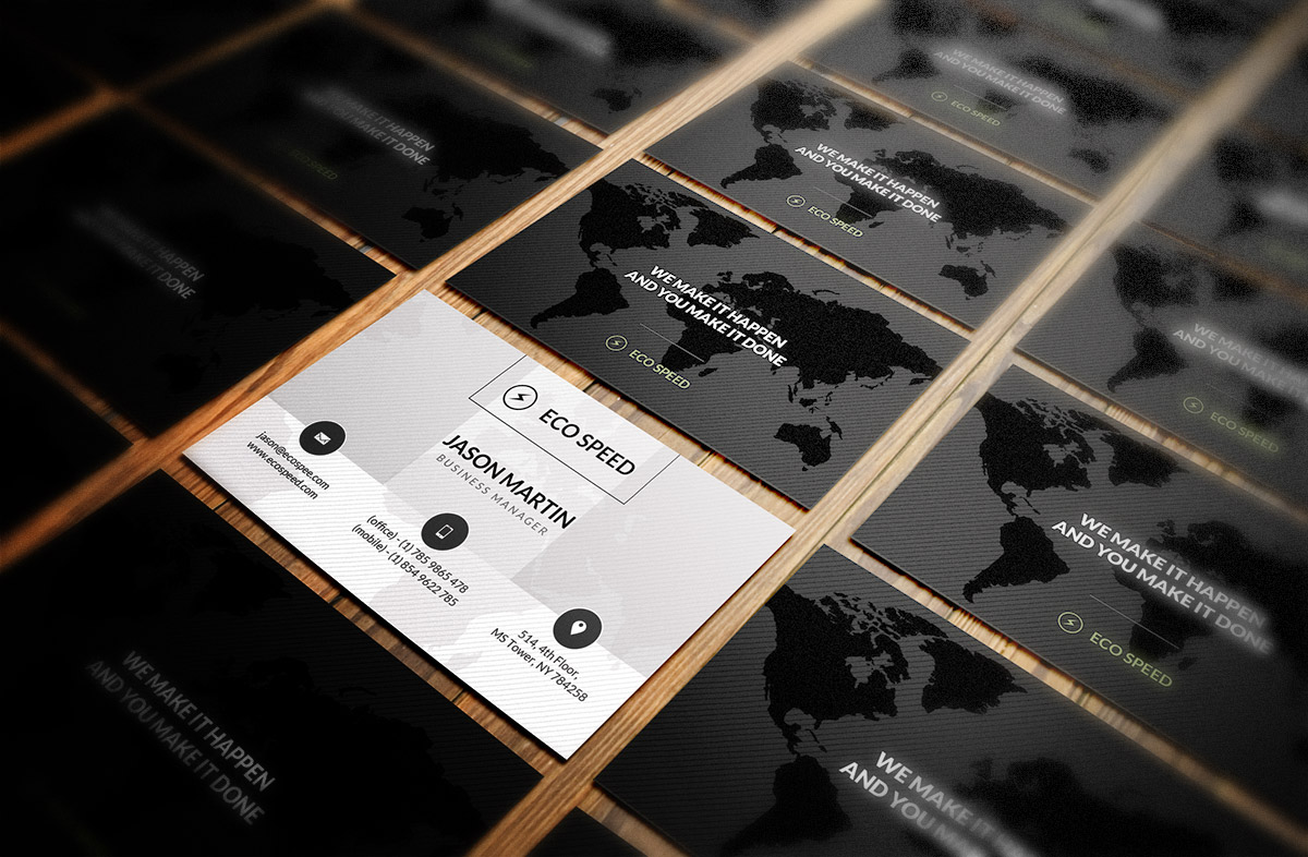 creative World Map Business Card ~ Business Card Templates on Creative ...