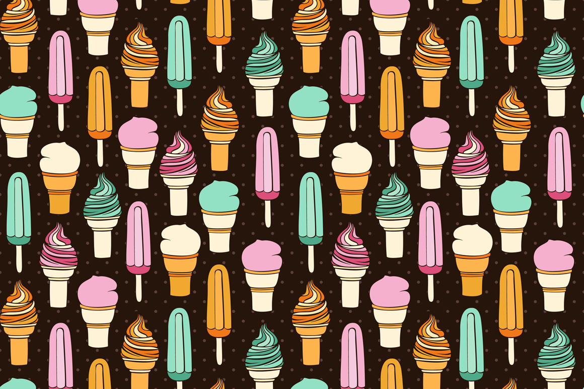 Vector set of ice cream pattern ~ Patterns on Creative Market