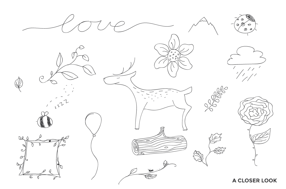30+ Nature Doodles Bundle ~ Illustrations on Creative Market