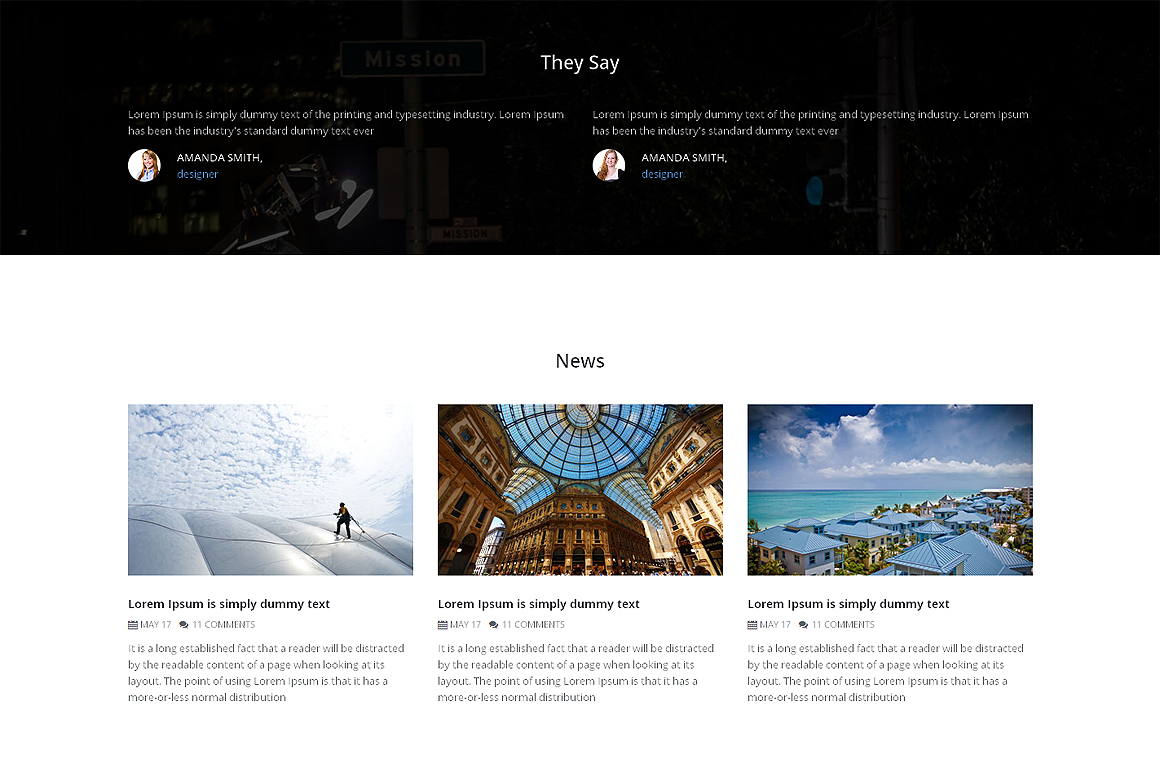 Architecture One Page Theme ~ Website Templates on Creative Market