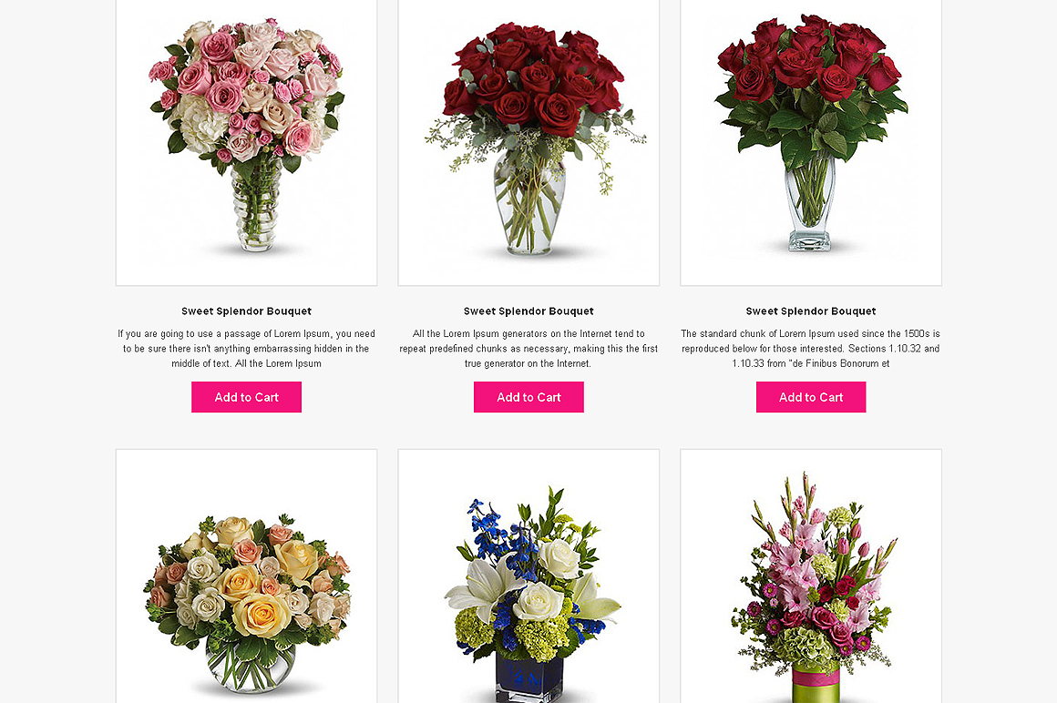 Flowers Responsive One Page Theme ~ Website Templates on Creative Market