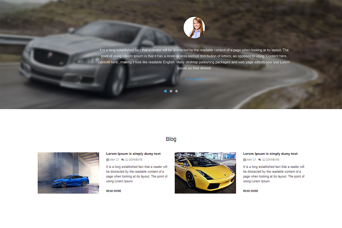 Car Dealer Responsive One Page Theme ~ Website Templates on Creative Market
