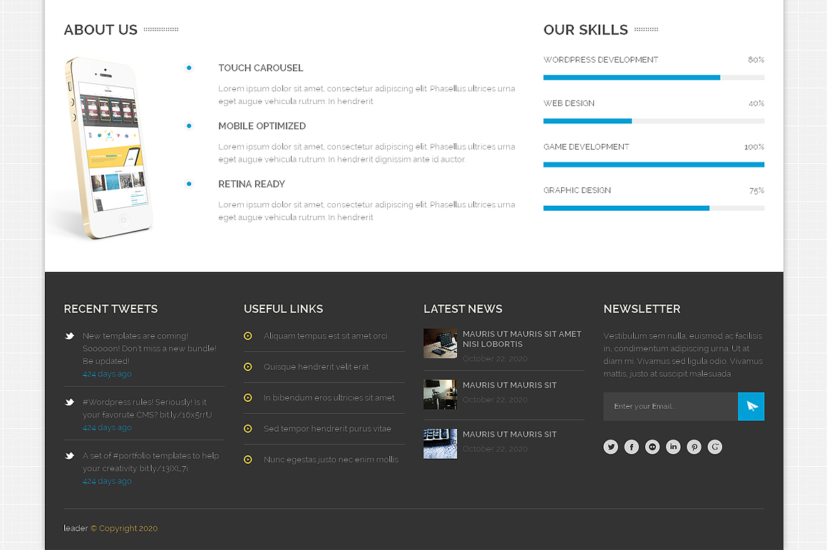 Leader Responsive Bootstrap Template ~ Bootstrap Themes on Creative Market