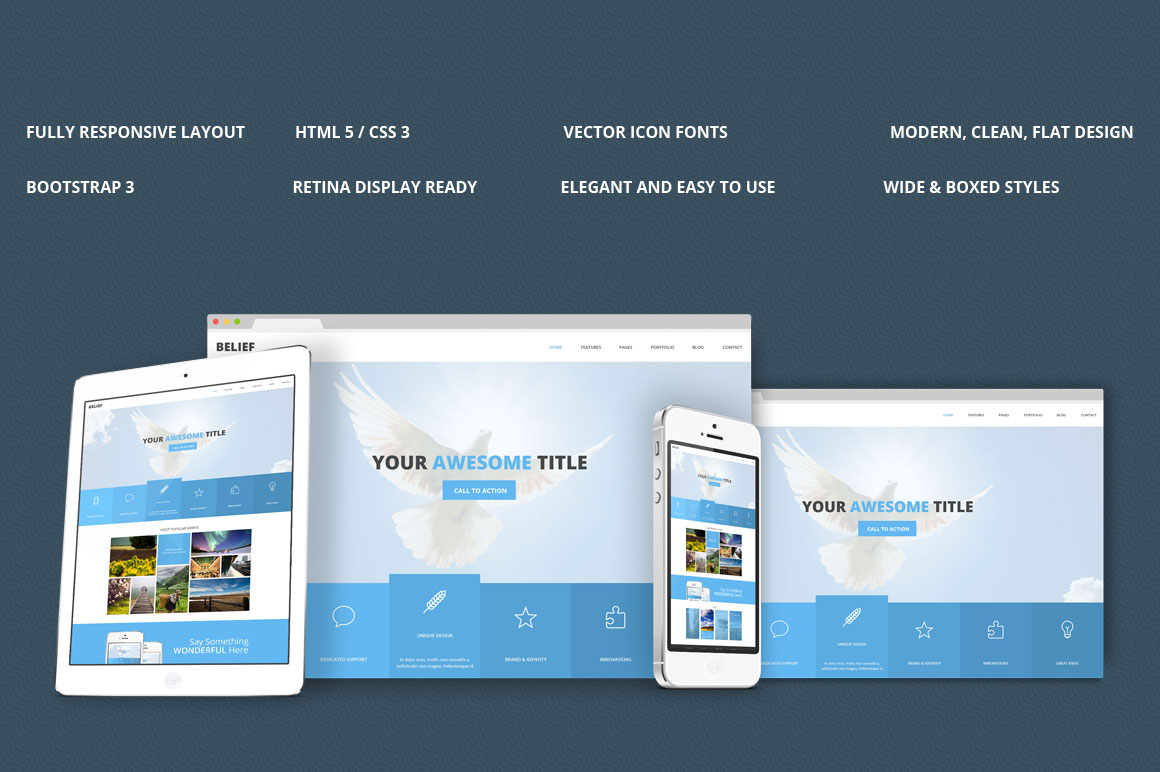 Belief Bootstrap Responsive Theme ~ Bootstrap Themes on Creative Market