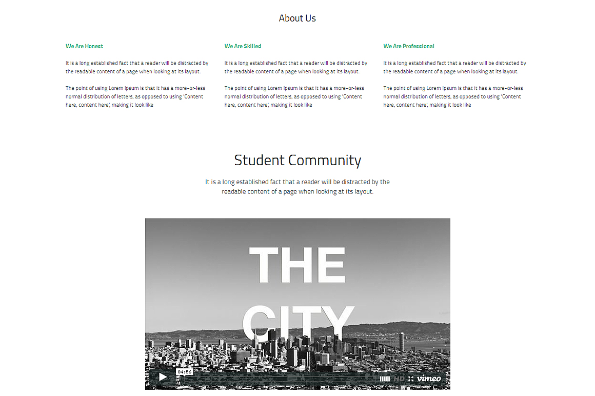 University Responsive One Page Theme ~ Website Templates on Creative Market