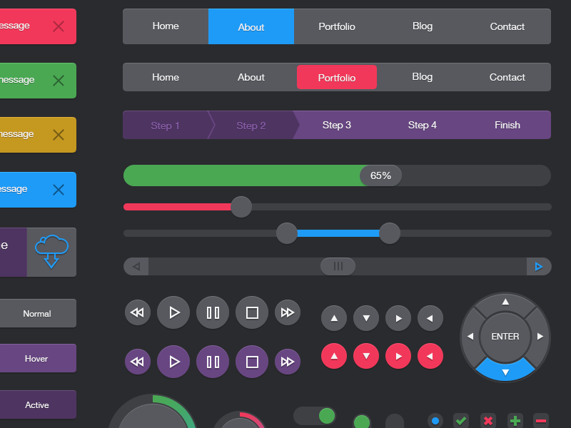 Flat UI Web Kit ~ Web Elements on Creative Market