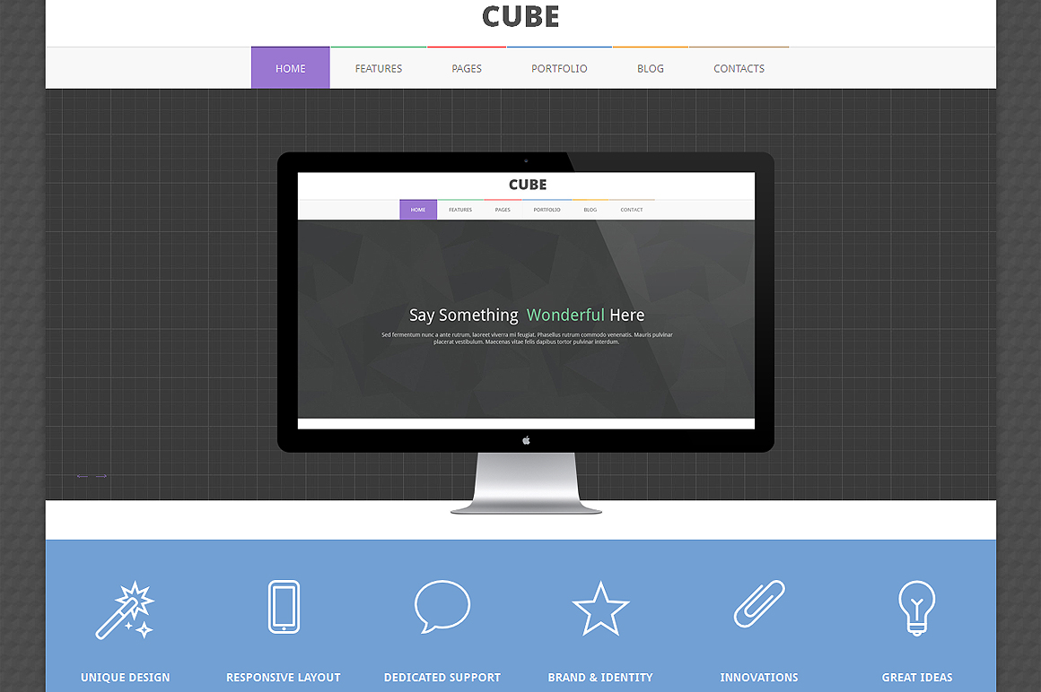 Cube Bootstrap Responsive Template ~ Bootstrap Themes on Creative Market